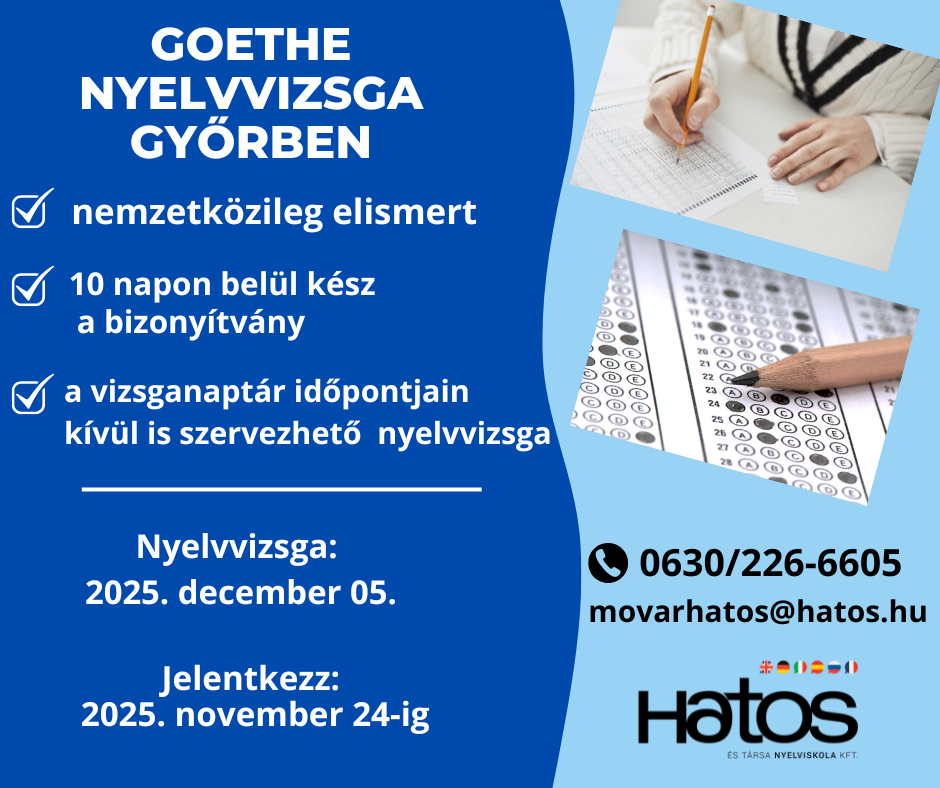 Goethe nyelvvizsga 2026. tavasz - Hatos és Társa Nyelviskola ...